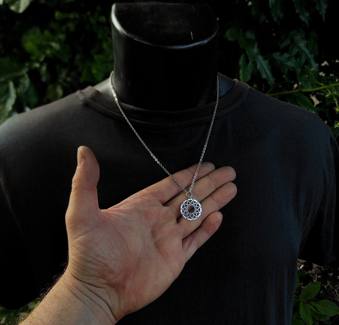 Small Stetling Silver Hendecagram Necklace , Tiny Dissection Pendant ...