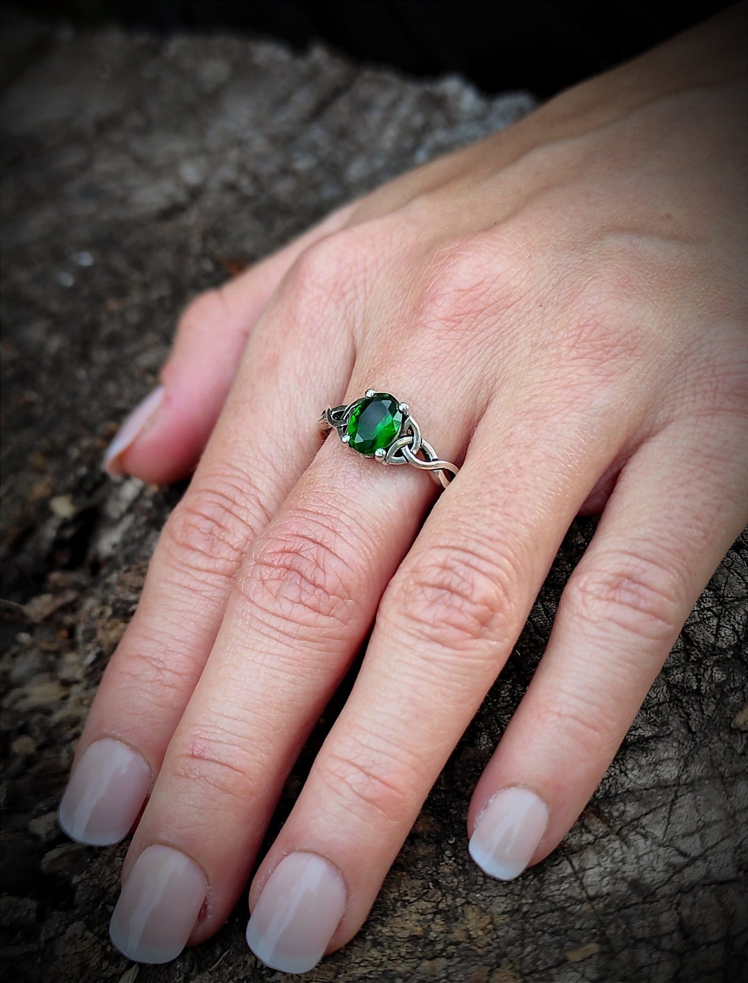 Silver Witch Triquetra Sigil Ring With Stone , Occult Witchery Symbol ...