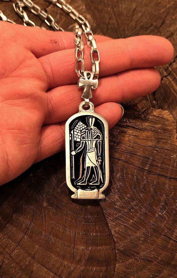 Double Sided Egyptian God Seth Cartouche Necklace Ancient - Etsy