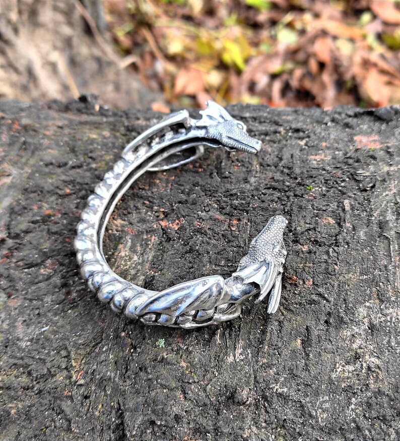 Norse Arm Ring Dragon Hand Forged Mythical , Wings and Scales Metal Art ...
