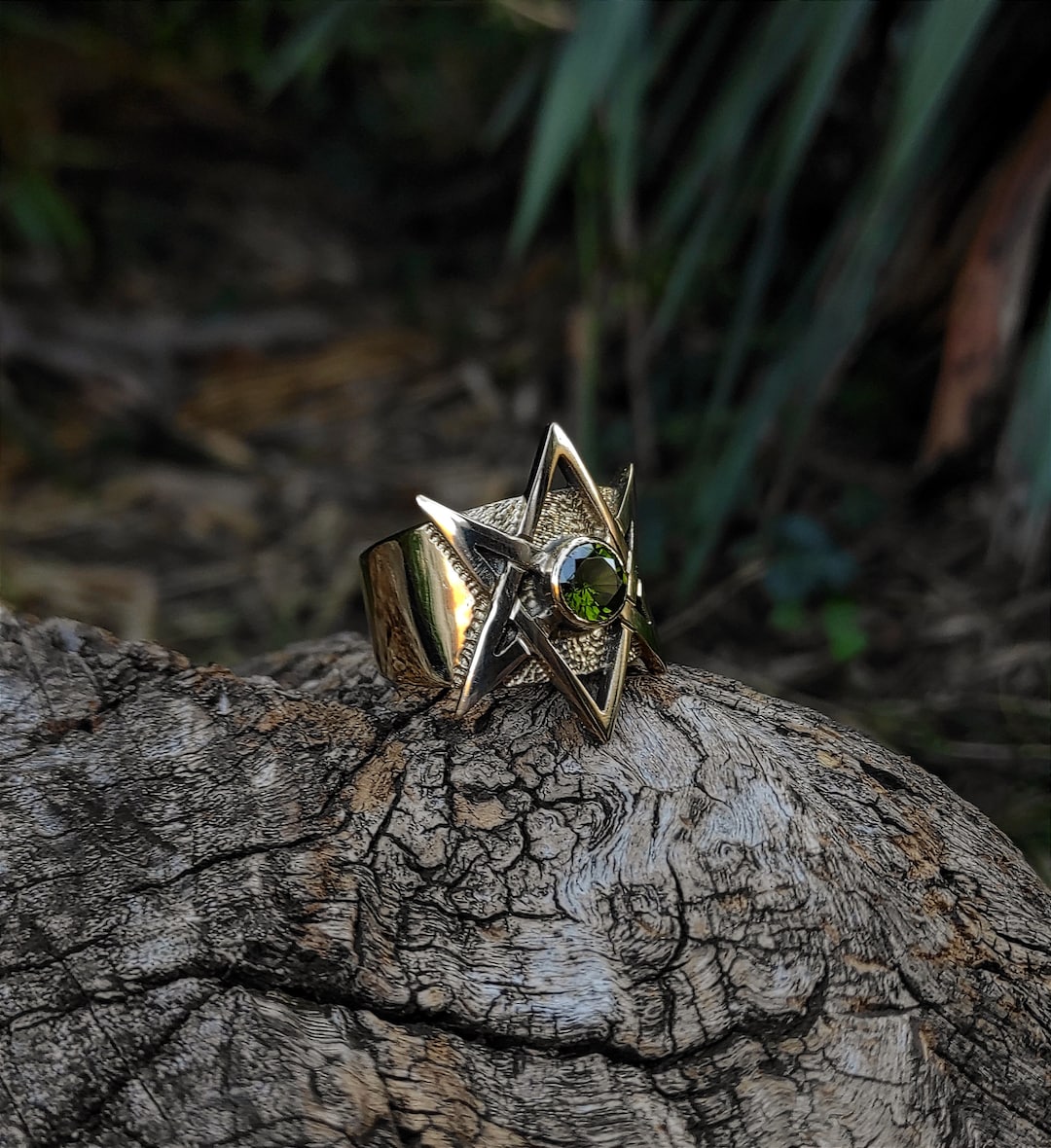 Golden Bronze Unicursal Hexagram Star Ring Thelemic Symbol - Etsy