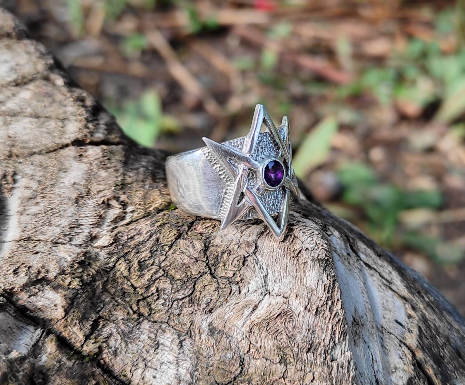 Thelemic Symbol Unicursal Hexagram Star Ring , Occult Mysterious ...
