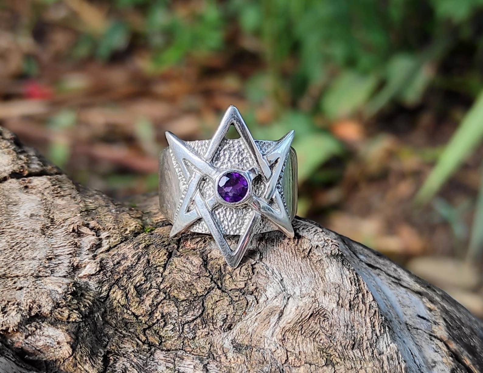 Thelemic Symbol Unicursal Hexagram Star Ring Occult | Etsy