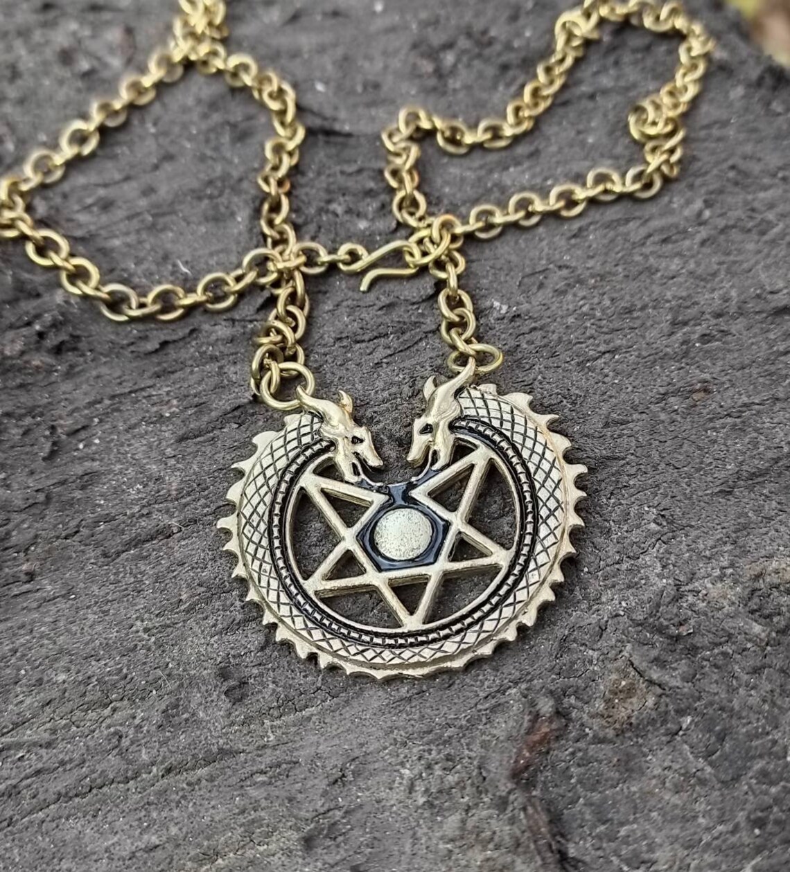 Tiamat Golden Serpent Mother Dragon Necklace Ancient - Etsy