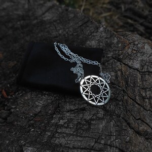 Silver Hendecagram Star Necklace , Chaos Anti Cosmic Energy Pendant ...