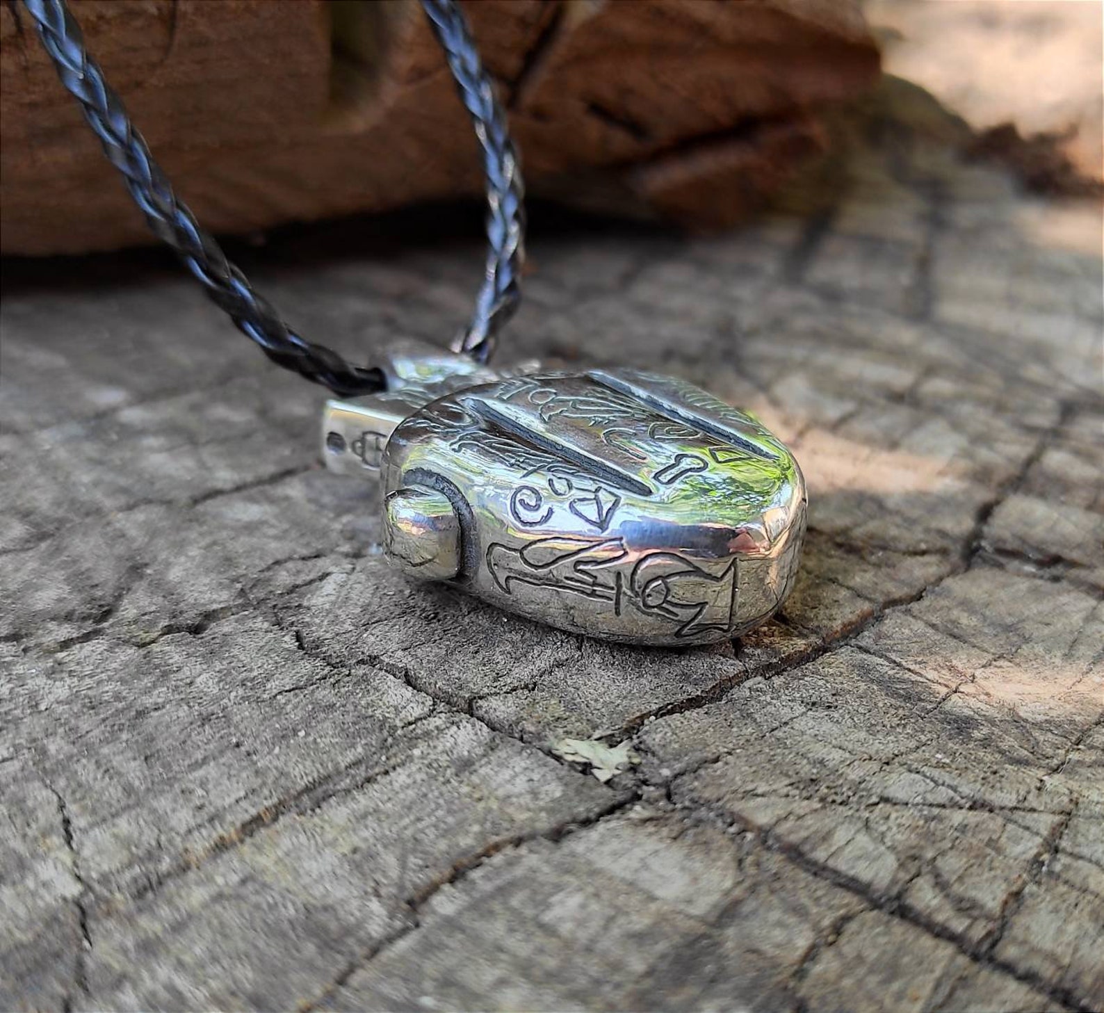 Ancient Egyptian Heart Amulet Silver Necklace Judgement | Etsy