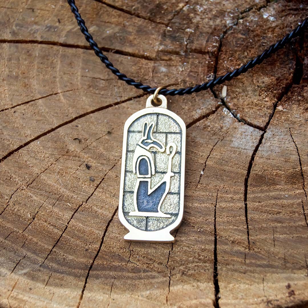 Ancient Egyptian God Seth Golden Bronze Cartouche Pendant - Etsy