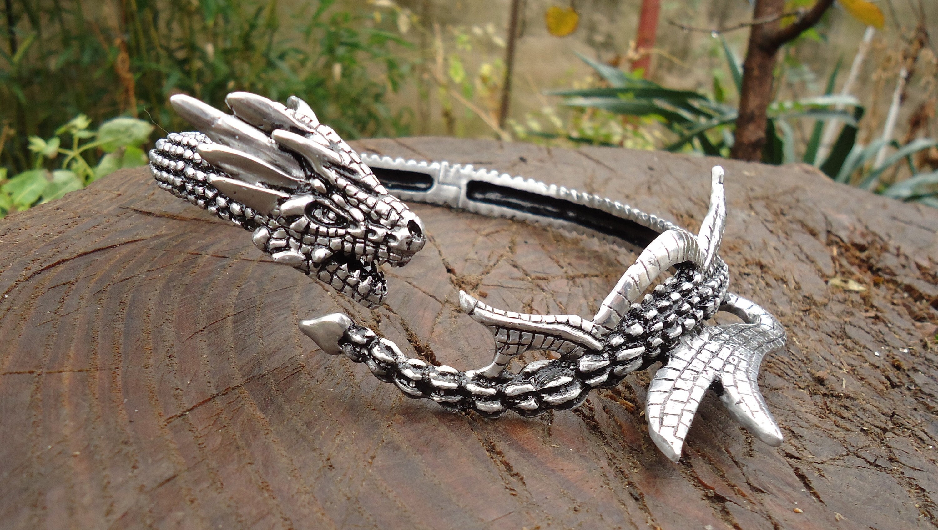 Real Silver 3d Dragon Necklace Cosplay Choker Prop - Etsy
