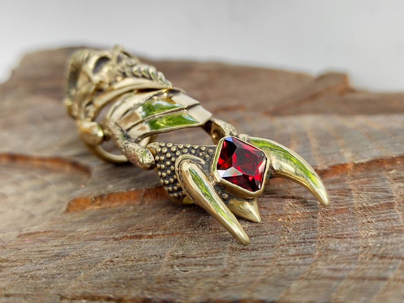 Giant Articulated Full Finger Bronze Ring Vampire Talons - Etsy