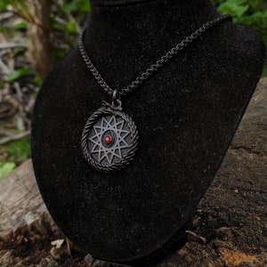 Black Ouroboros Shadow Hendecagram Dragon Necklace , World Serpent Dark ...