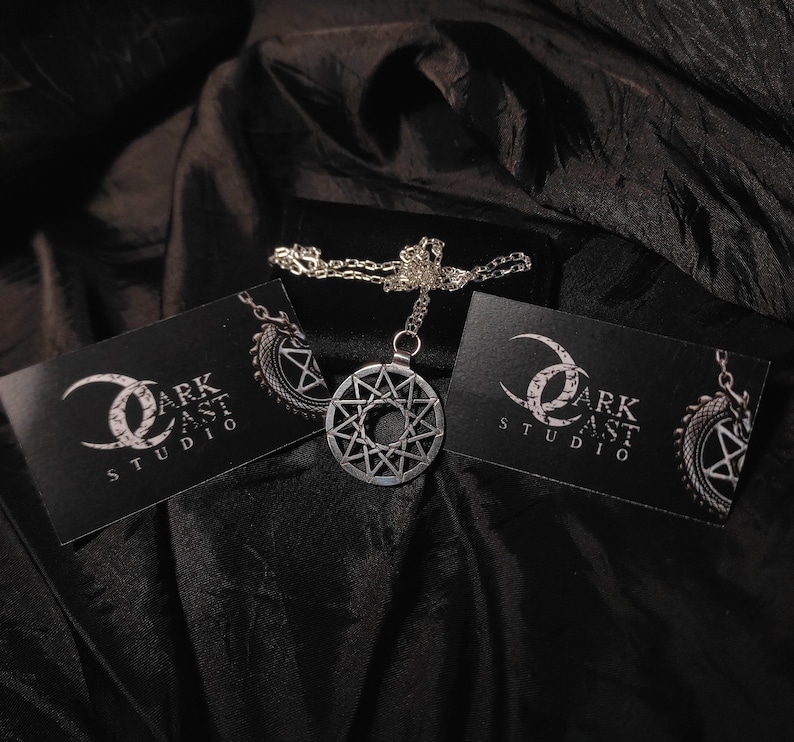 Silver Hendecagram Star Necklace , Chaos Anti Cosmic Energy Pendant ...