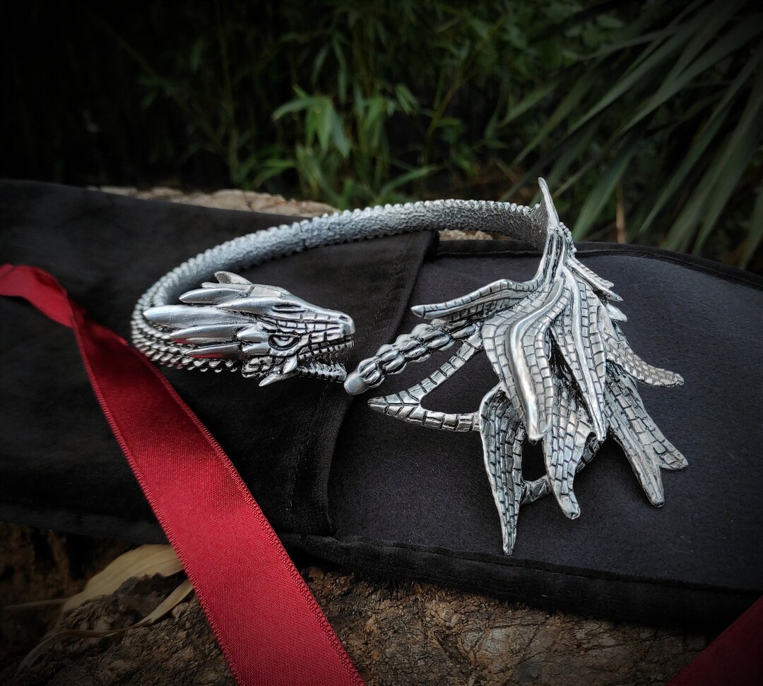 Elaborate Detailed 3d Metal Dragon Costume Necklace Choker Prop , Snake ...