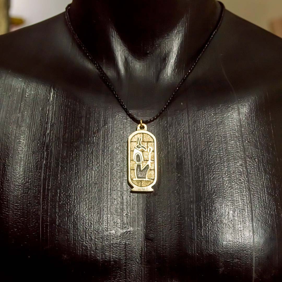 Ancient Egyptian God Seth Golden Bronze Cartouche Pendant - Etsy