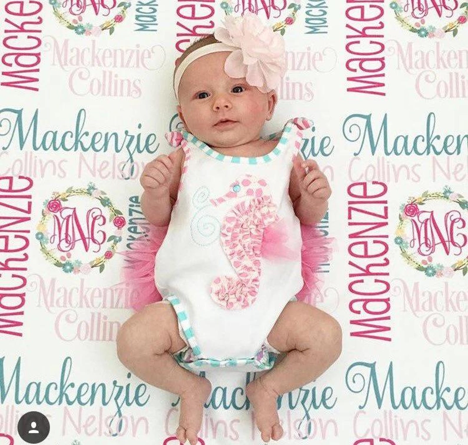 Personalized Girl Baby Blanket - Monogram Baby Blanket - Swaddle ...
