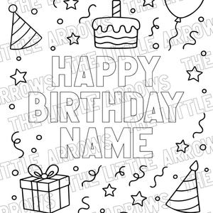 Kids Coloring Sheet - Toddler Color Page - Coloring Page Personalized ...