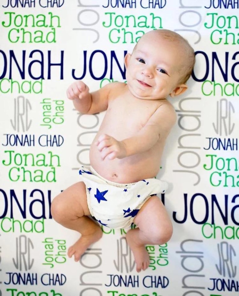 Personalized Boy Blanket - Monogram Boy Blanket - Personalized Baby ...