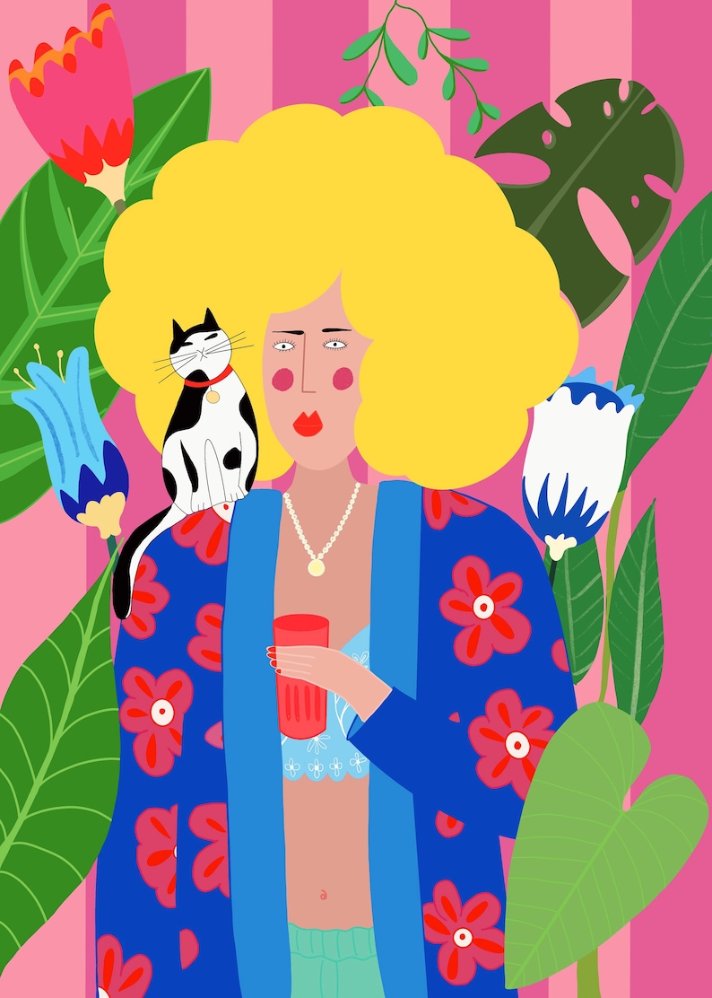 Blondie With Cali the Cat Poster - Etsy