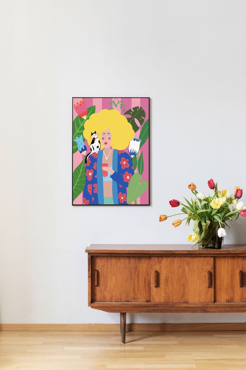 Blondie With Cali the Cat Poster - Etsy