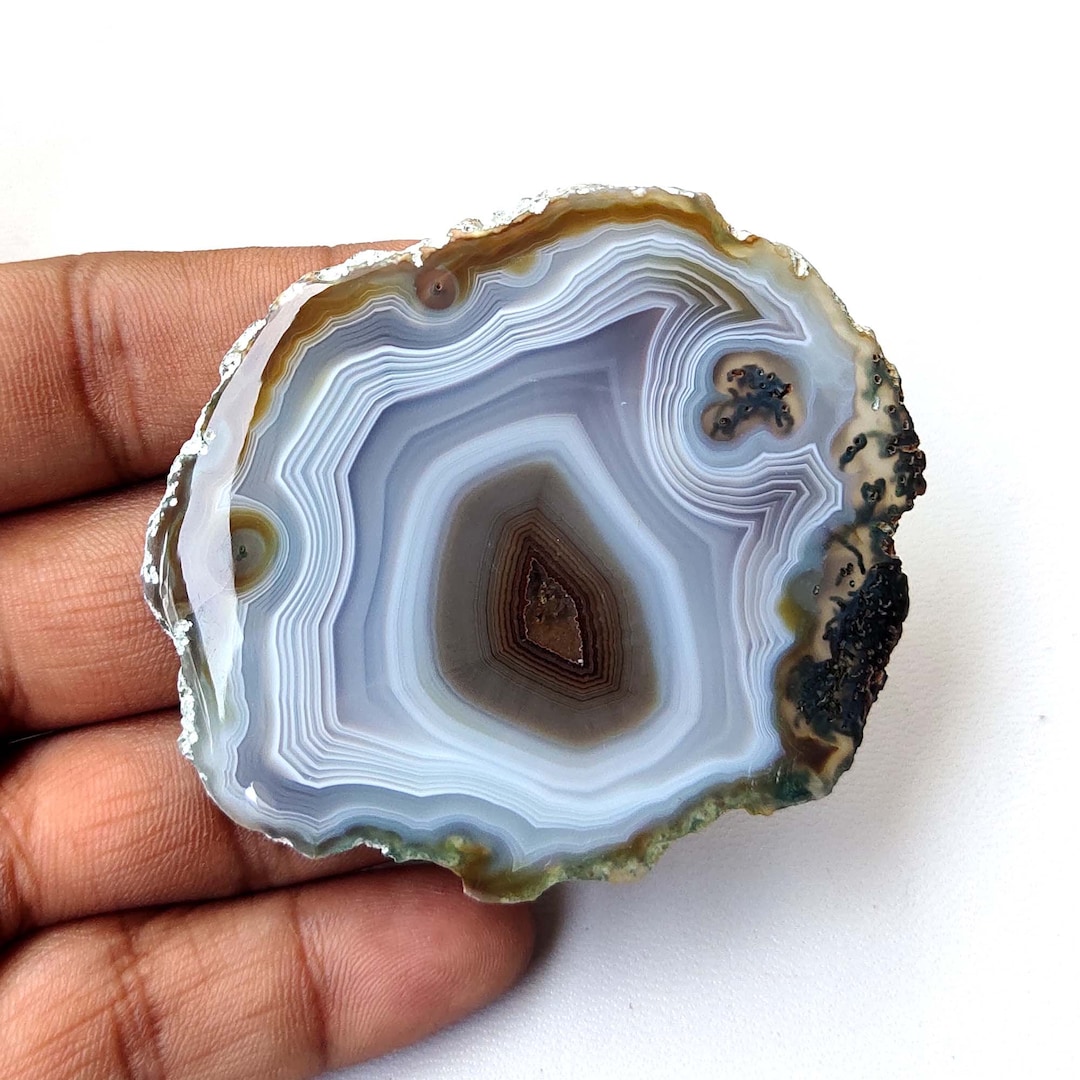 Brown Slice Agate Druzy Gemstone. Fabulous Natural Agate Slice Druzy ...