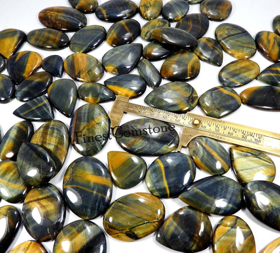 Natural Blue Tiger Eye Gemstone. Blue Tiger Eye Cabochon. Blue Tiger ...