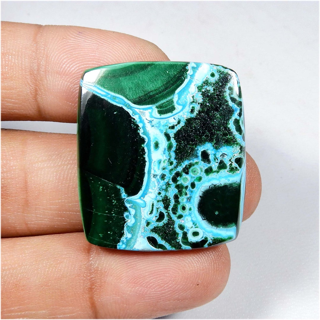 Chrysocolla Malachite. Blue Green Malachite Chrysocolla Cabochon ...