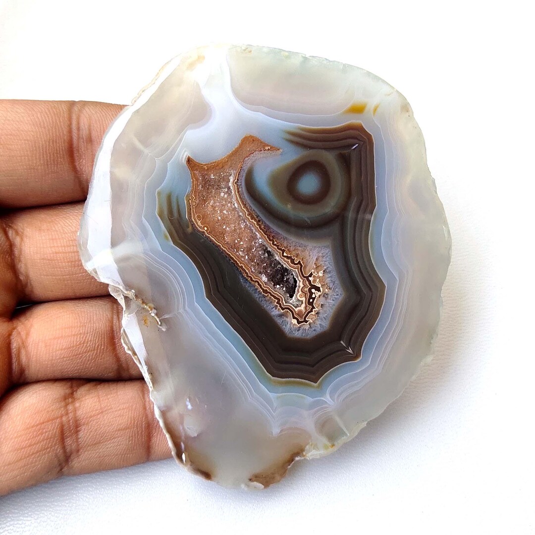 Brown Slice Druzy Geode. Brown Slice Agate Druzy Gemstone. Charming ...