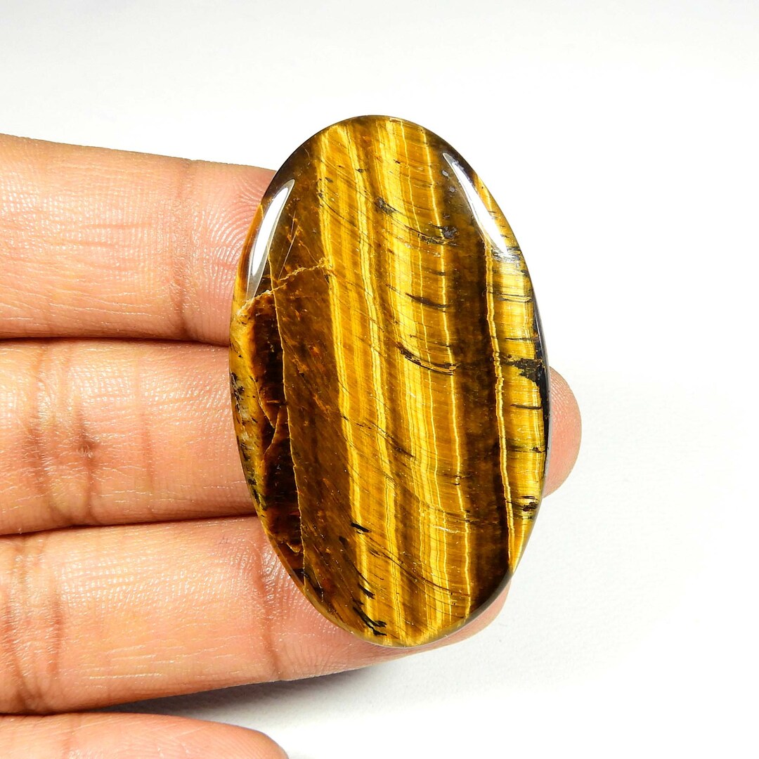 Natural Tiger Eye Gemstone. Yellow Flashy Tiger Eye. Fantastic Tiger ...