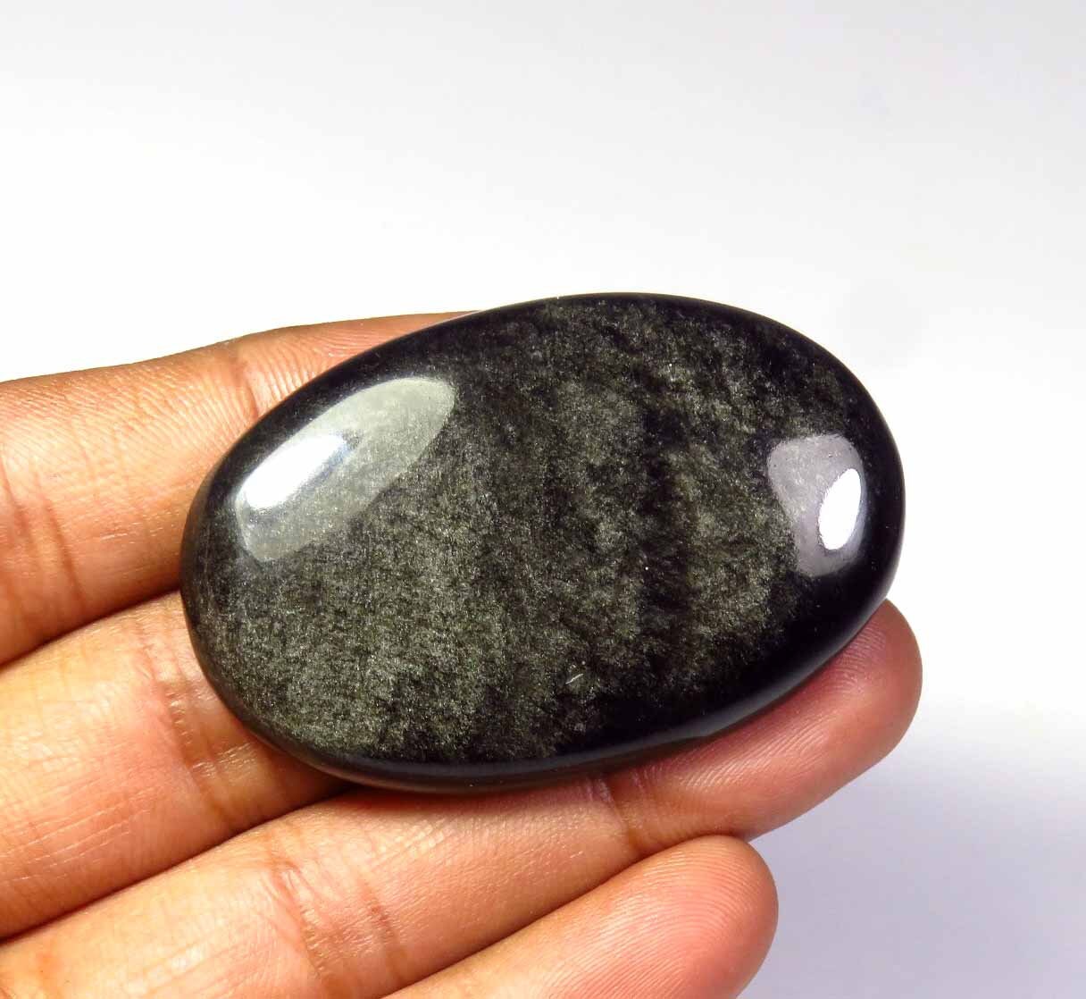 Silver Sheen Obsidian Cabochon. Rarest Sliver Obsidian. | Etsy