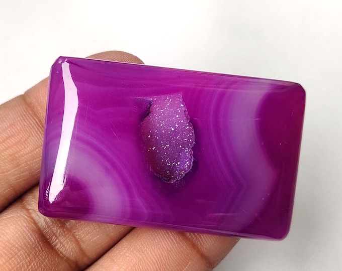 Purple Agate Druzy Geode Gemstone. Natural Onyx Druzy Gemstone. Purple ...