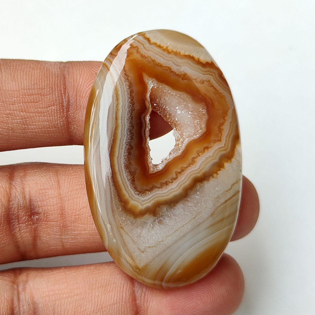 Natural Brown Onyx Agate Druzy Gemstone Oval Shape Brown Agate Druzy ...