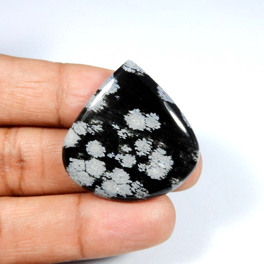 AAA White Black Snow Flake. Snow Flake Obsidian Cabochon. - Etsy
