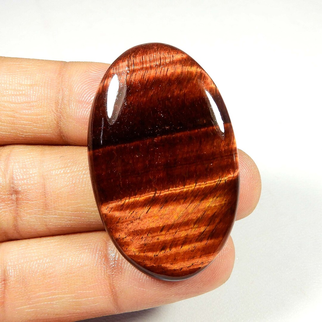 Red Tiger Eye. Red Flashy Tiger Eye Cabochon. Unique Natural Tiger Eye ...