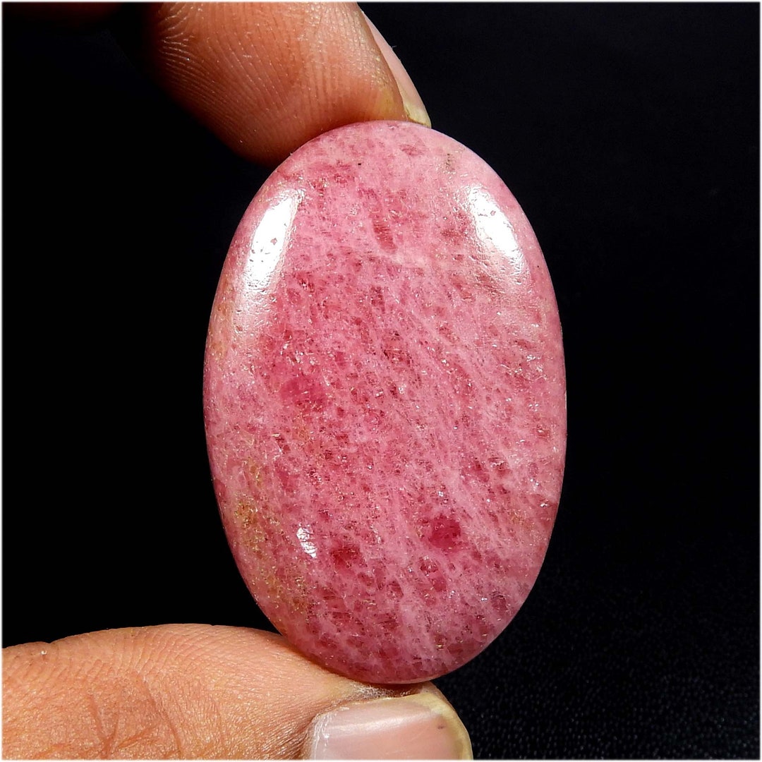 Pink Rhodonite Quartz. Amazing Natural Rhodonite Cabochon. Rhodonite ...