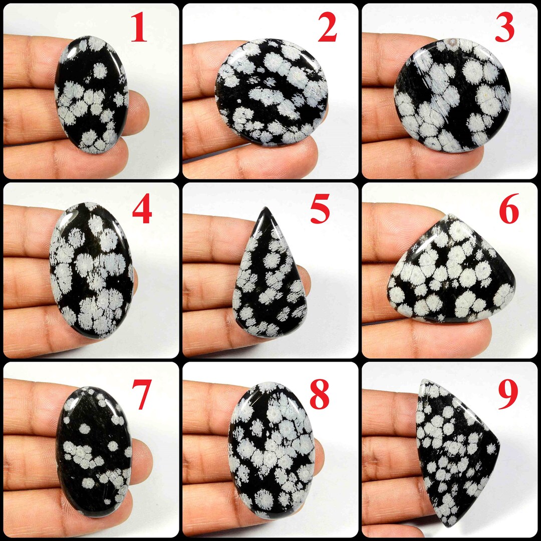 White Black Snow Flake. Natural Snow Flake. Nice! Snow Flake Obsidian ...