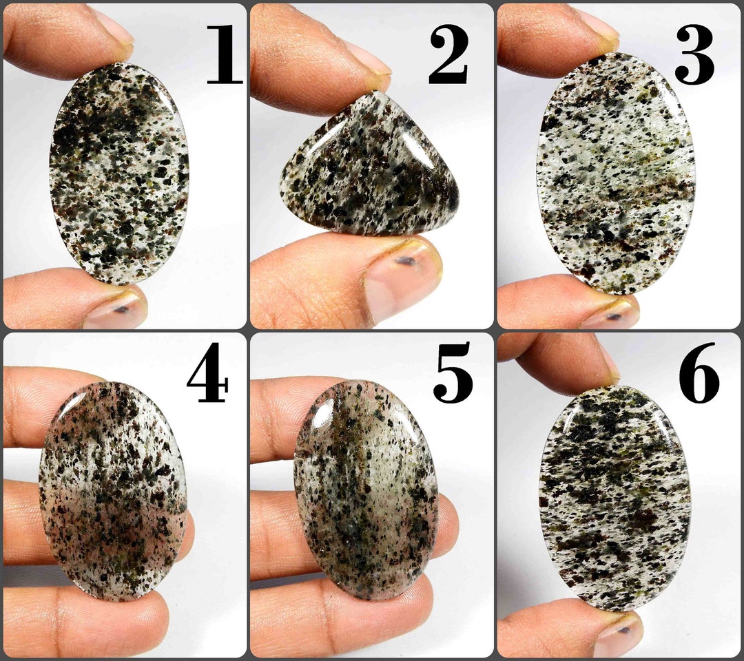 Black Dot Crystal Quartz. Trendy! Black Dot Rutile Quartz Cabochon ...