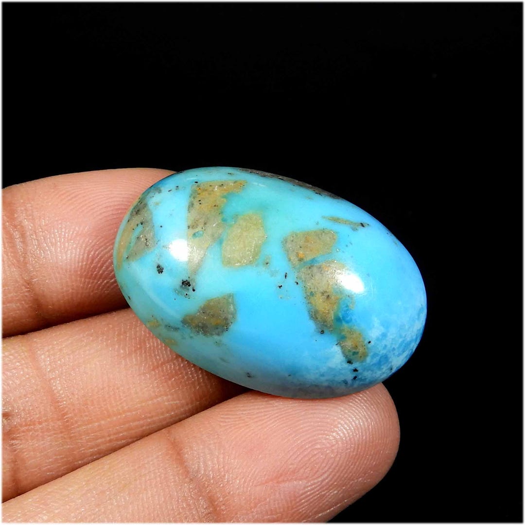 Natural Persian Turquoise. Blue Turquoise Cabochon. Sky Turquoise ...