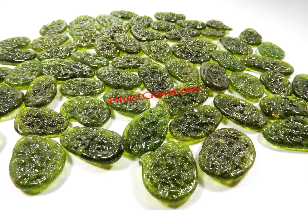Trendy! Moldavite Color Glass. Moldavite Designer Green Glass. Manmade ...