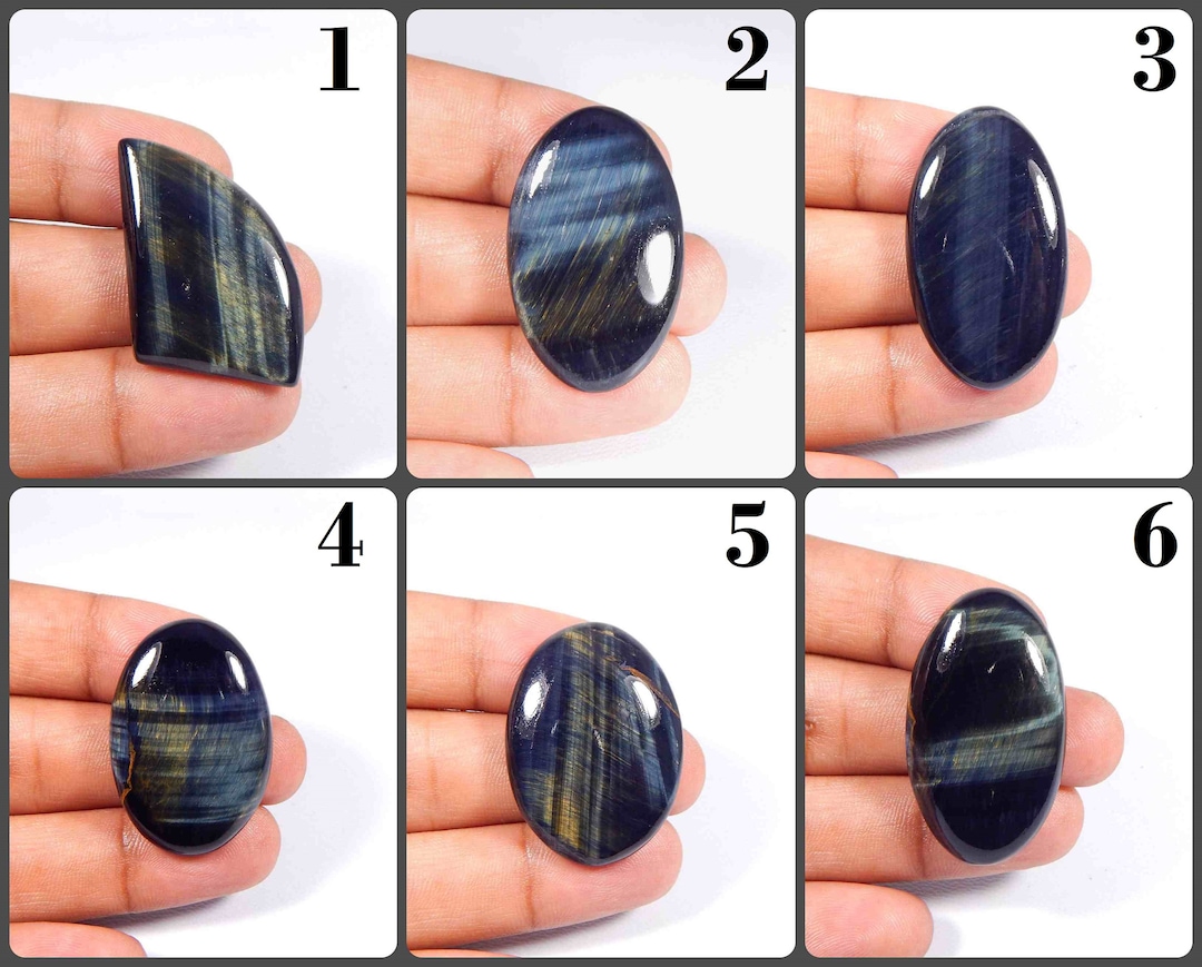 Attractive! Blue Tiger Eye. Blue Tiger Eye Cabochon. Natural Blue Tiger ...