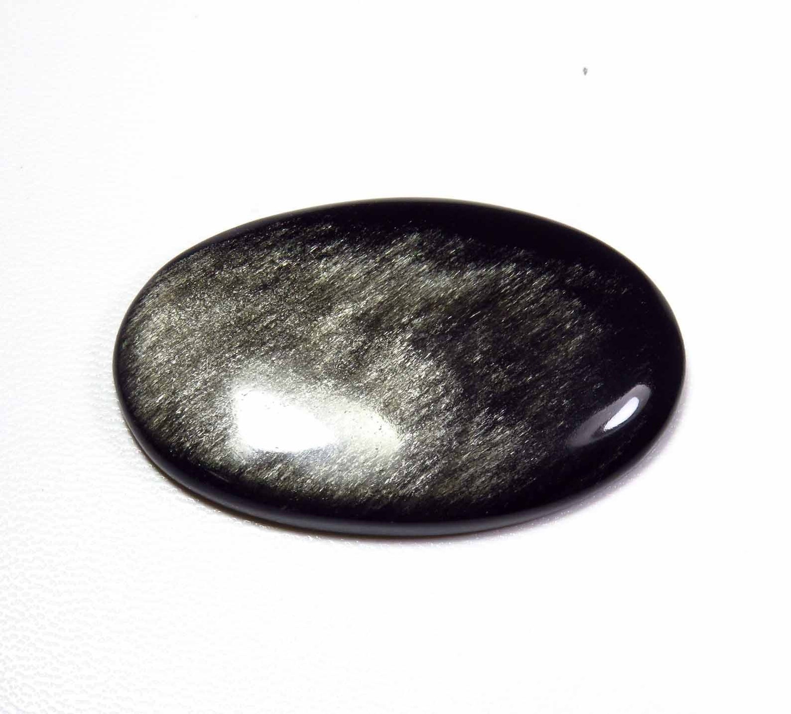 Silver Sheen Obsidian. Superb Sliver Obsidian Cabochon. | Etsy