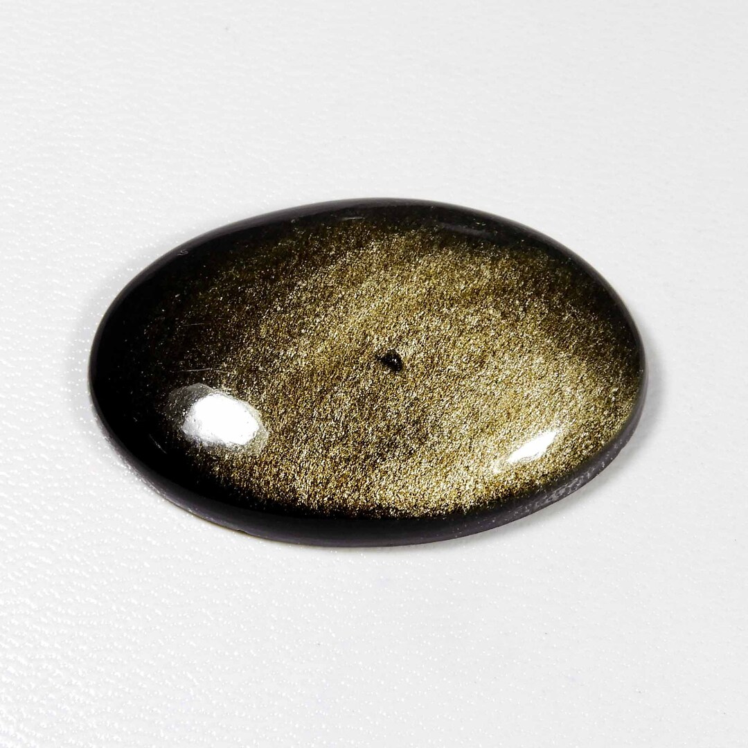 Natural Sparkle Obsidian. Golden Obsidian Cabochon. Toppest Golden ...