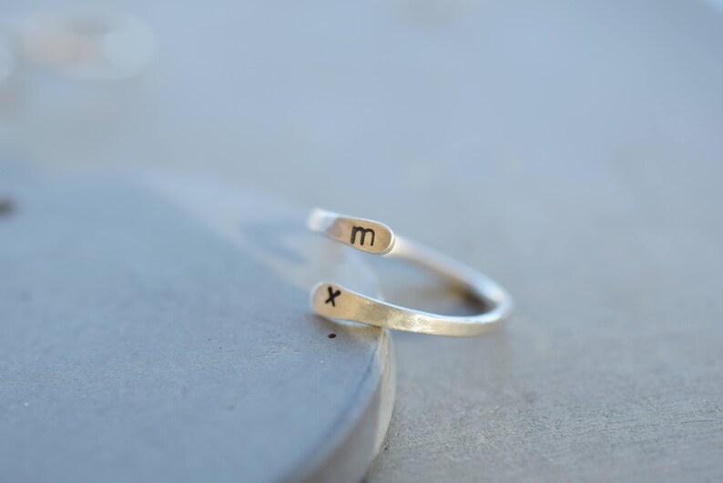 Personalized Sterling Silver Ring Open Adjustable Ring - Etsy