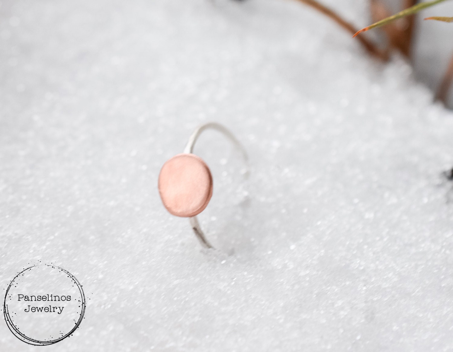 Full Moon Copper and Sterling Silver Ring - Etsy