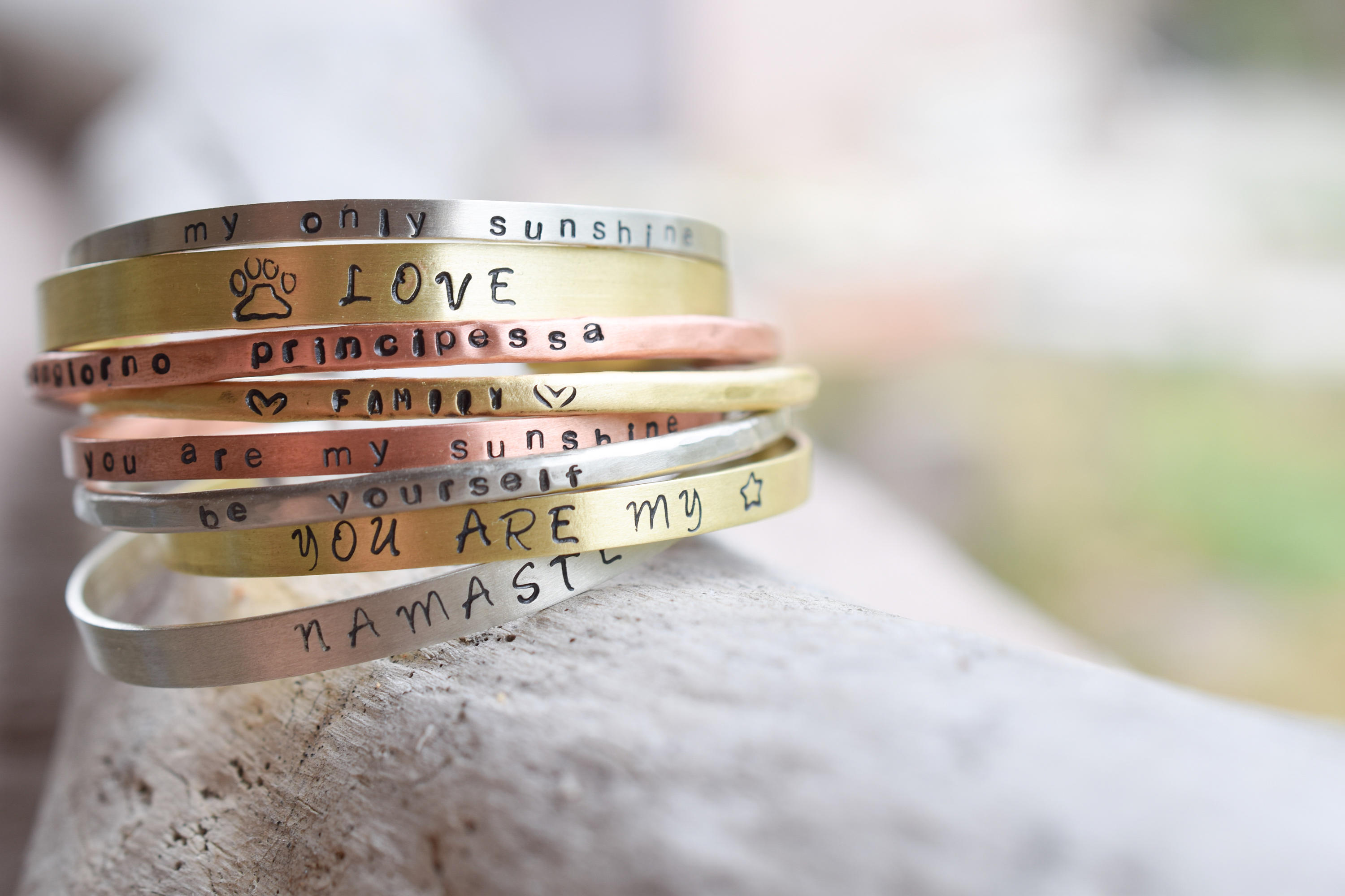 Personalized bracelets personalised raw brass bracelet raw | Etsy