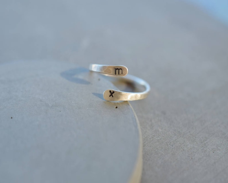 Personalized Sterling Silver Ring Open Adjustable Ring | Etsy