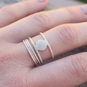 Set of 4 Rings, a Double Sterling Silver Ring With Circle and 3 ...