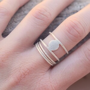 Set of 4 Rings, a Double Sterling Silver Ring With Circle and 3 ...