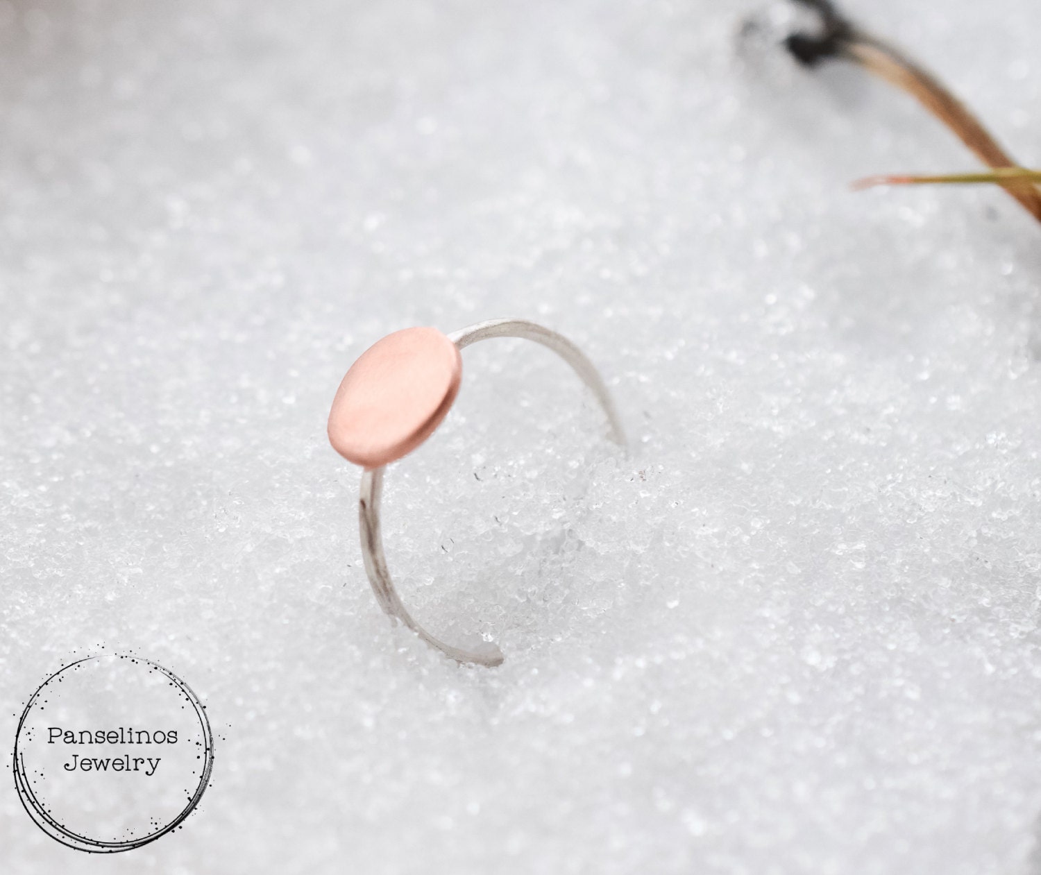 Full Moon Copper and Sterling Silver Ring - Etsy