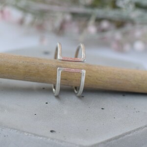 Sterling Silver Cage Ring With Copper Bars, Open Contemporary Ring ...