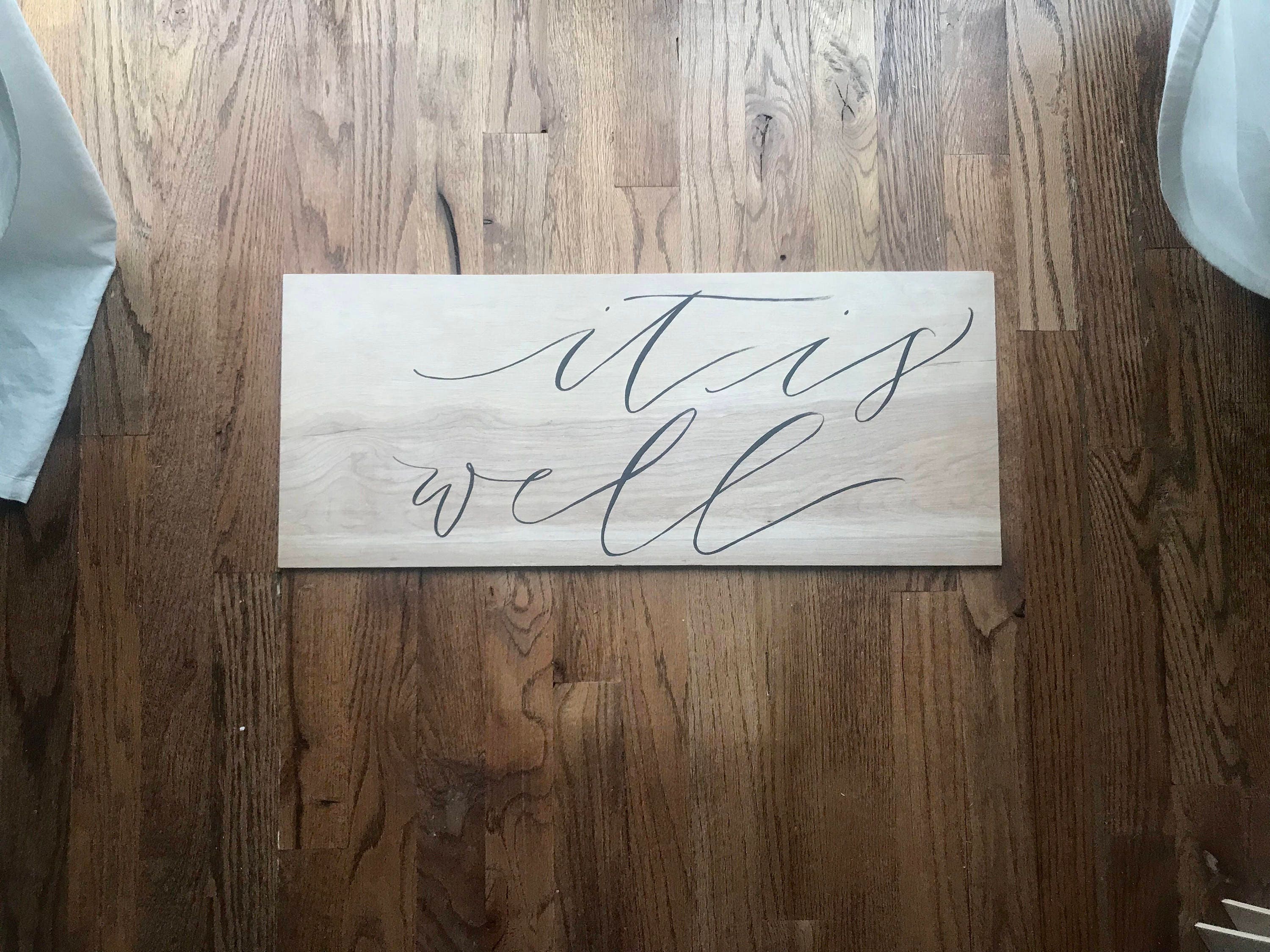 IT IS WELL Wood Sign Natural Wood One Word Sign | Etsy