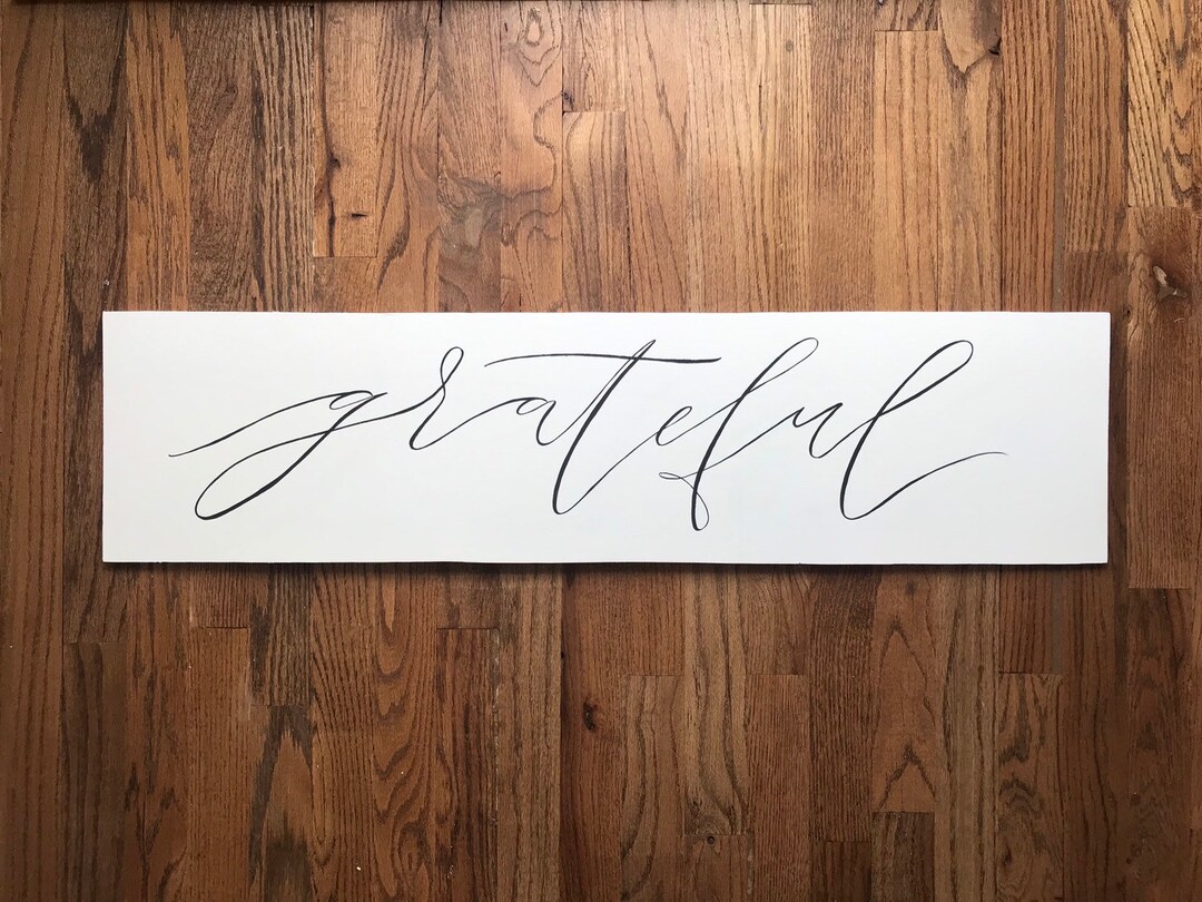 GRATEFUL Wood Sign Natural Wood One Word Sign Inspirational Home Decor ...